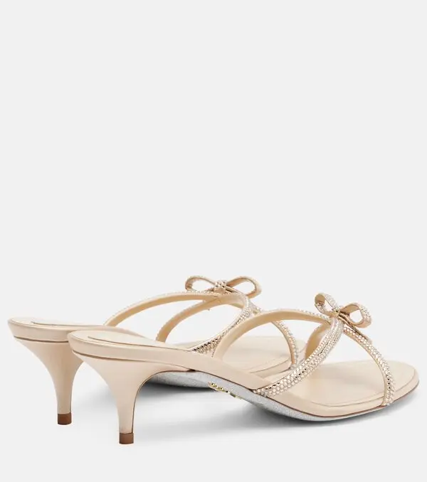 Rene Caovilla Bow-detail Crystal-embellished Sandals