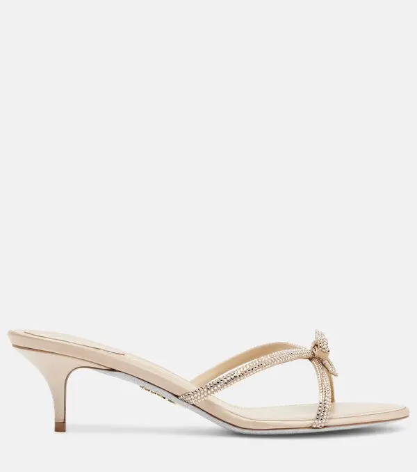Rene Caovilla Bow-detail Crystal-embellished Sandals