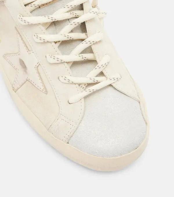 GOLDEN GOOSE Super-star Shearling-lined Suede Sneakers - White