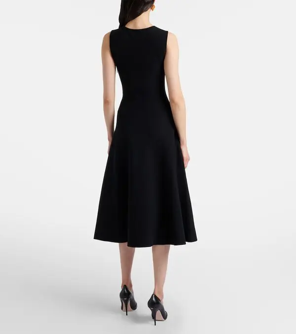 Oscar De La Renta Embellished Jacquard Midi Dress