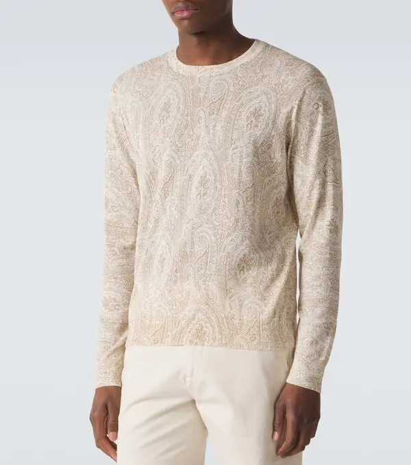 Etro Cotton And Silk Sweater - White