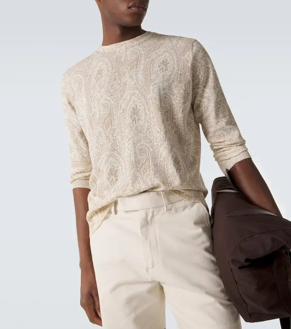 Etro Cotton And Silk Sweater - White