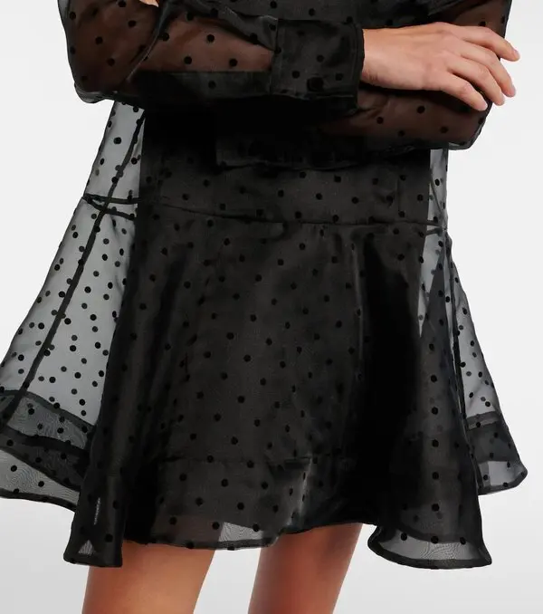 GANNI Polka-dot Sheer Organza Mini Dress