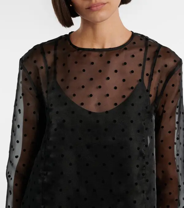 GANNI Polka-dot Sheer Organza Mini Dress