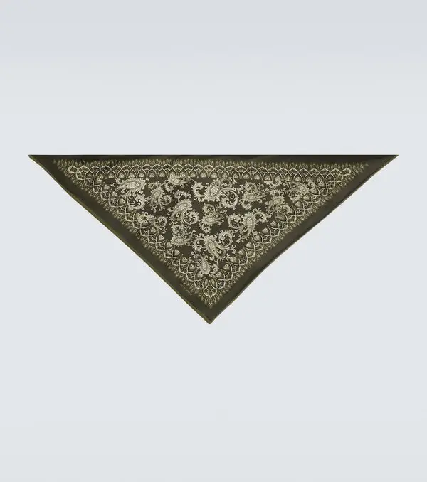 Etro Paisley Silk Pocket Square - Green