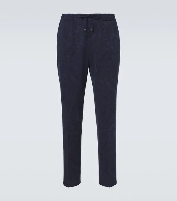 Etro Paisley Straight Pants - Blue