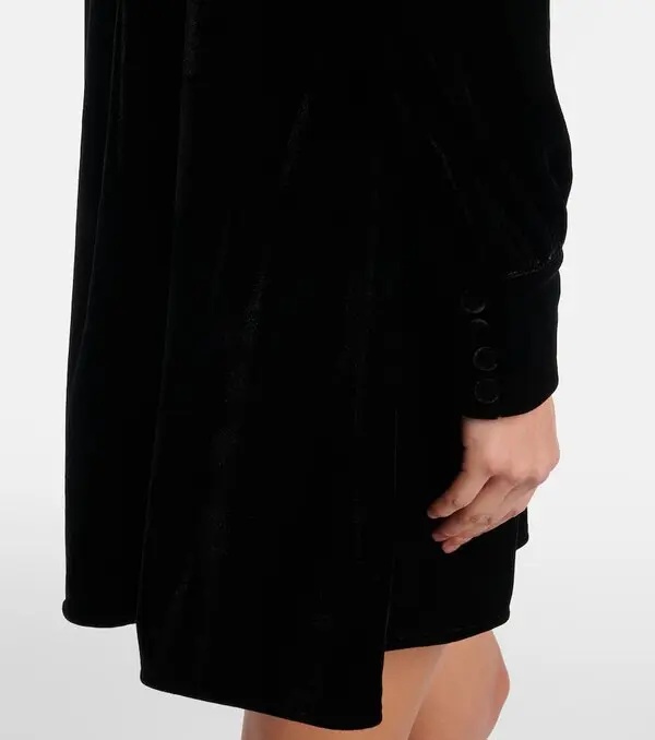 GANNI Lace-trimmed Velvet Mini Dress