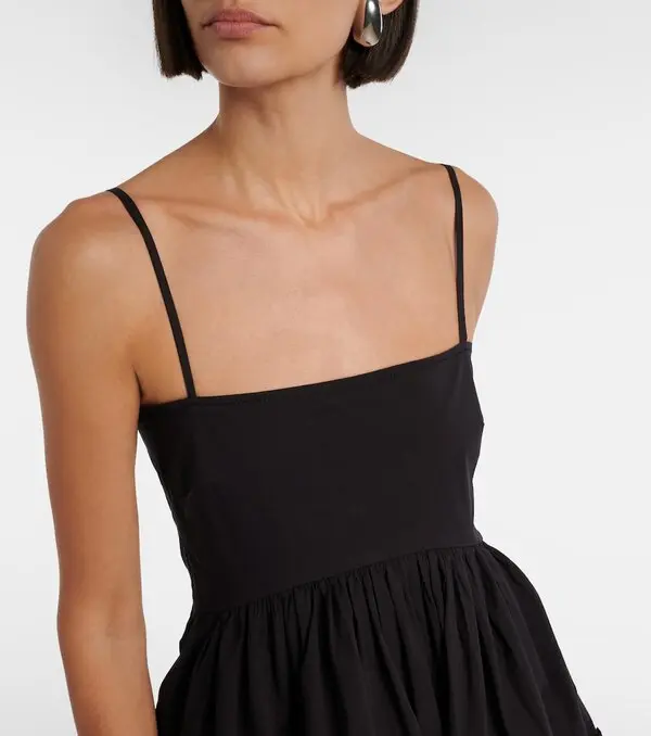 GANNI Ruffled Cotton-blend Minidress