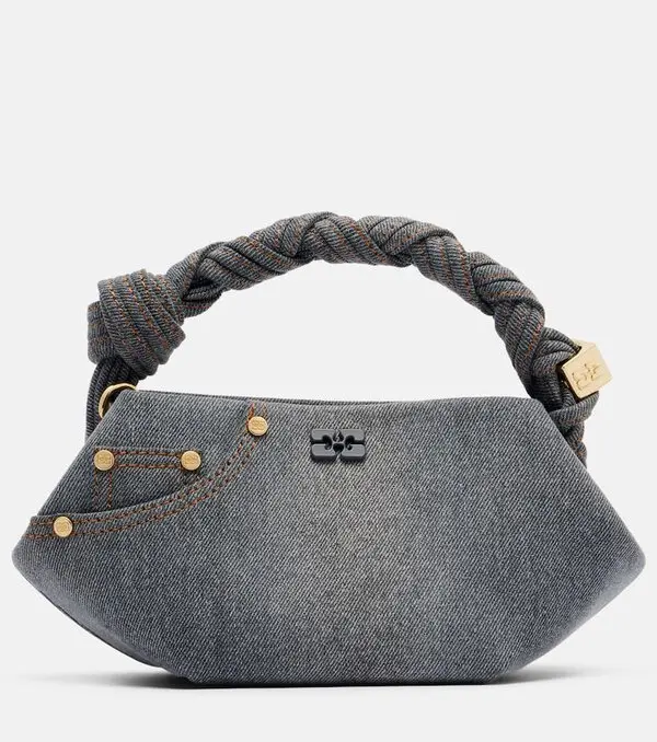 GANNI Bou Mini Denim Top-handle Bag