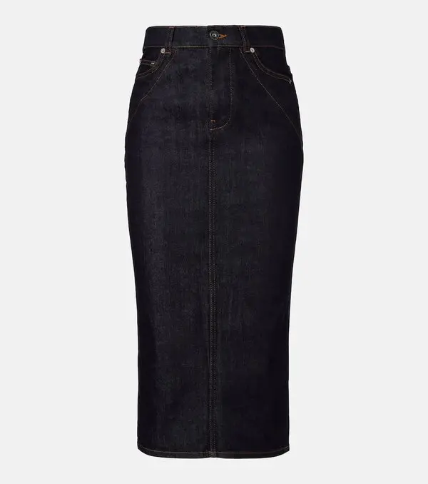 Givenchy Denim Midi Skirt - Blue