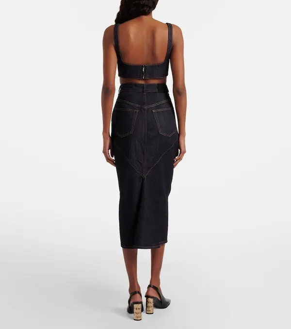 Givenchy Denim Midi Skirt - Blue