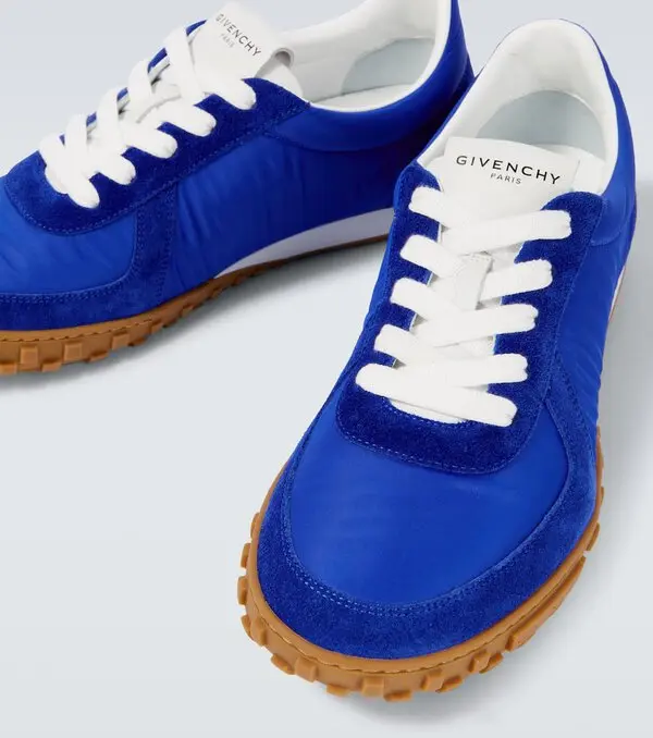 Givenchy Glide Suede-trimmed Sneakers - Blue