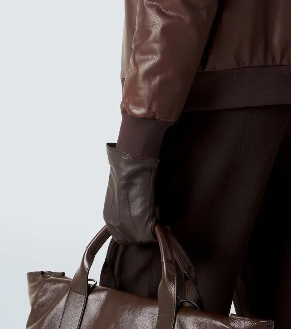 Brioni Leather Bomber Jacket