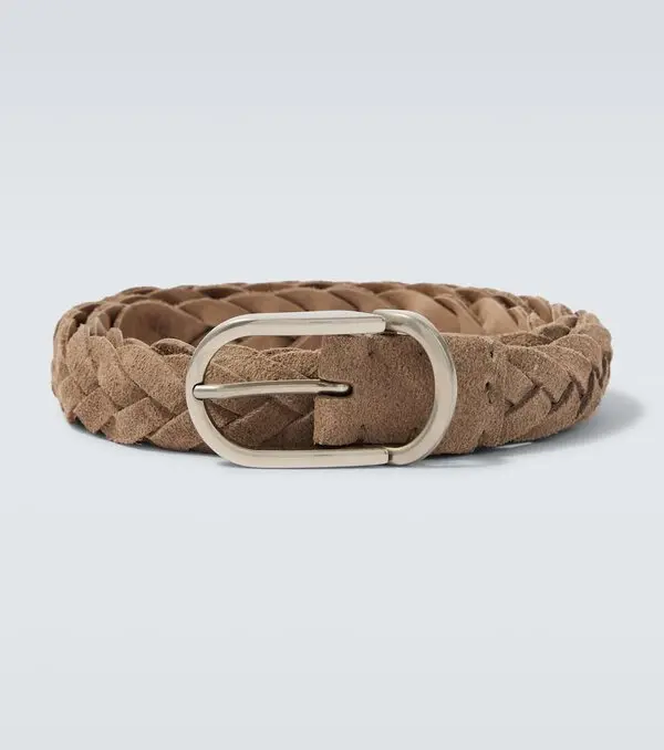 Brunello Cucinelli Braided Suede Belt - Brown
