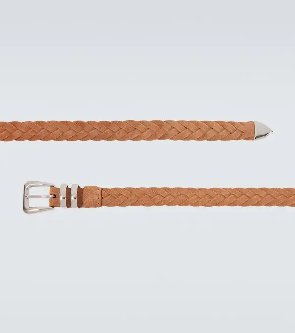 Brunello Cucinelli Braided Suede Belt - Brown
