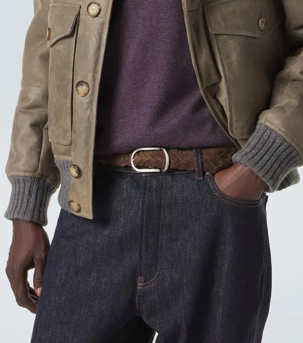Brunello Cucinelli Braided Suede Belt - Brown