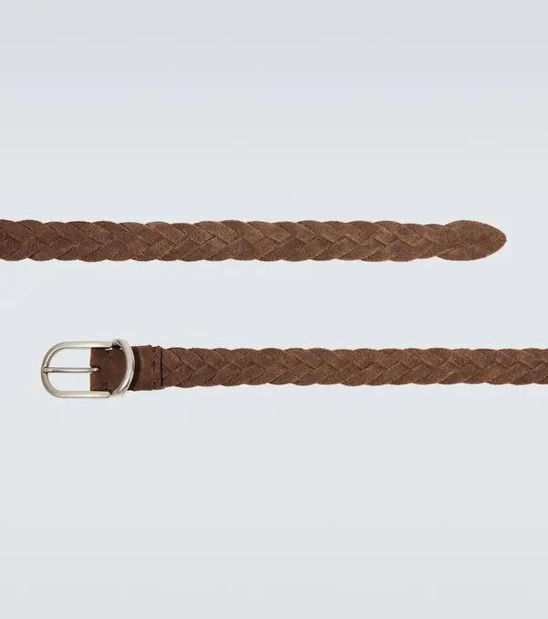 Brunello Cucinelli Braided Suede Belt - Brown
