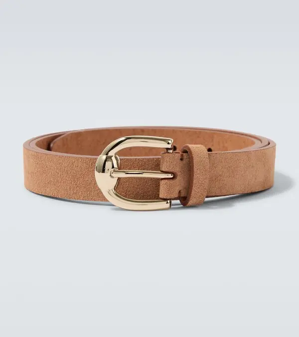 Brunello Cucinelli Suede Leather Belt - Beige