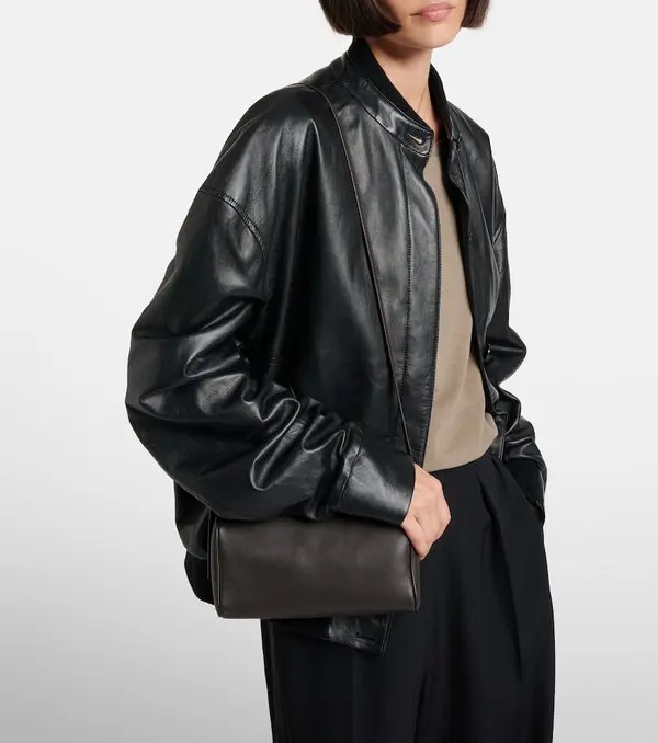 THE ROW 90s Leather Shoulder Bag - Brown