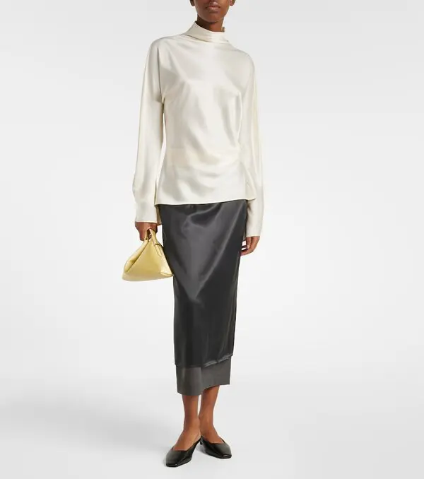RÓHE Satin Top - White