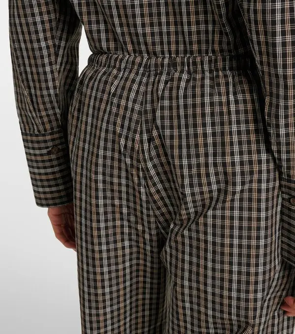 RÓHE Checked Cotton Wide-leg Pants