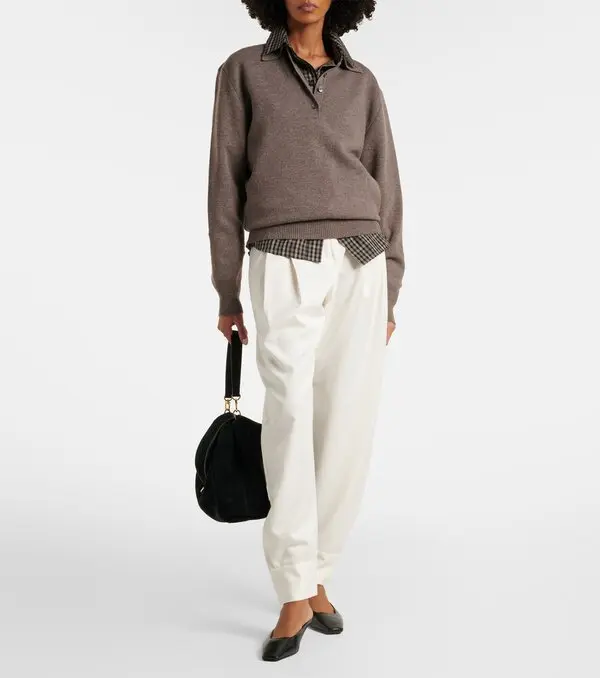 RÓHE Wool And Cashmere Polo Sweater - Grey