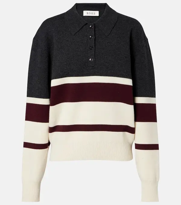 RÓHE Wool And Cashmere Polo Sweater - Multicoloured