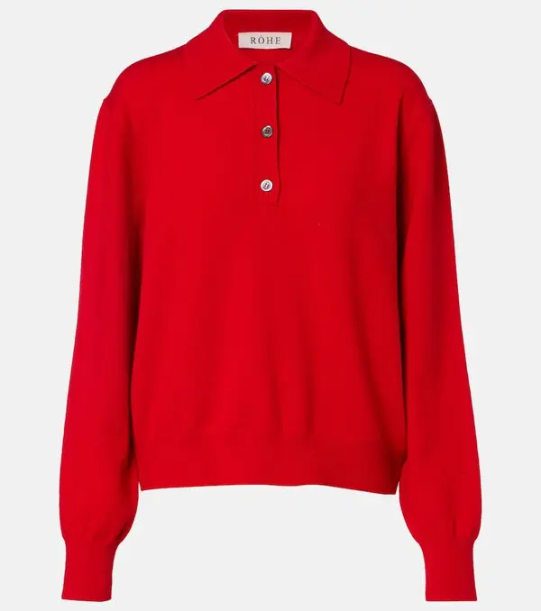 RÓHE Wool And Cashmere Polo Sweater - Red