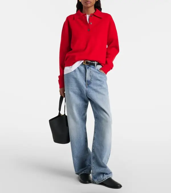 RÓHE Wool And Cashmere Polo Sweater - Red