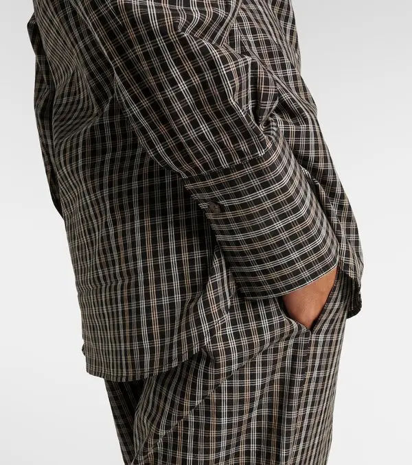 RÓHE Checked Cotton Shirt - Black