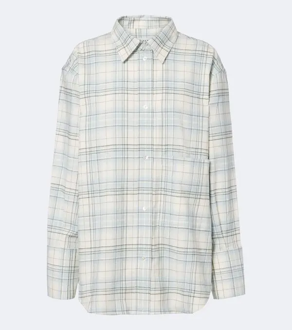 RÓHE Checked Cotton Shirt - Blue