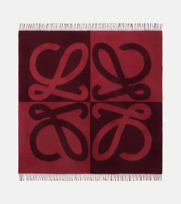 Loewe Anagram Fringed Wool And Cashmere Blanket