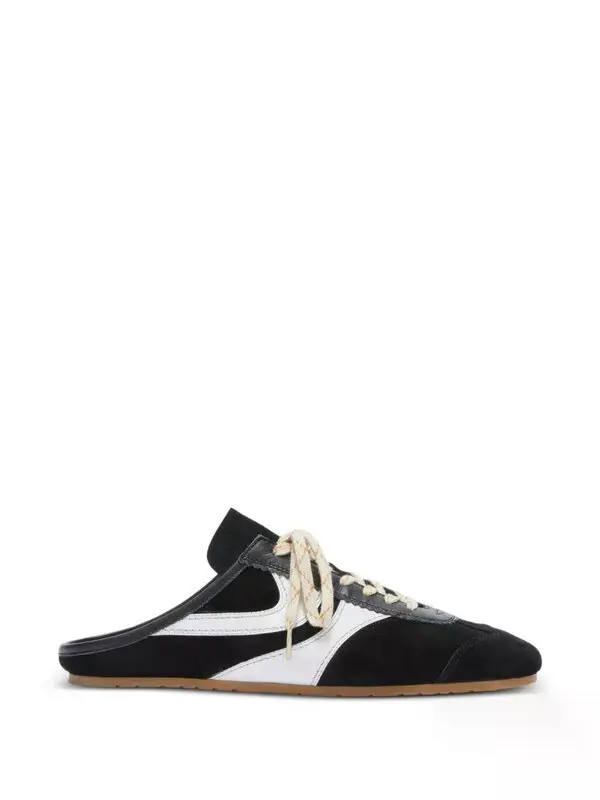 Dries Van Noten Suede Sneaker Mules - Black