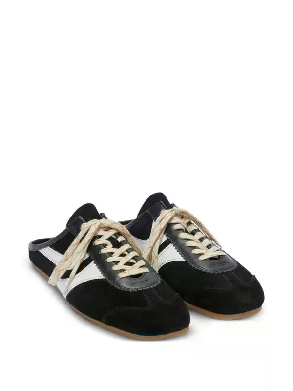 Dries Van Noten Suede Sneaker Mules - Black