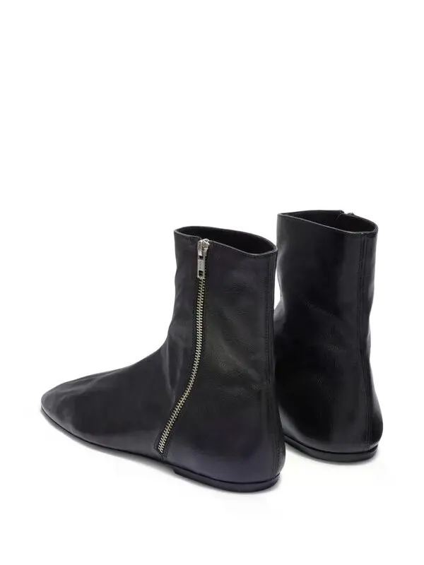 Dries Van Noten Zipped Leather Sock Boots - Black