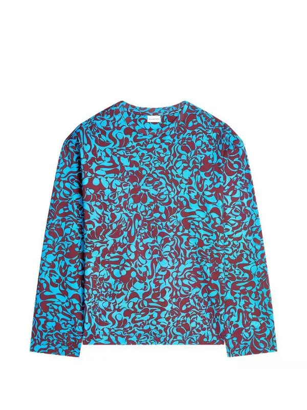 Dries Van Noten Long-sleeve Cotton T-shirt - Blue