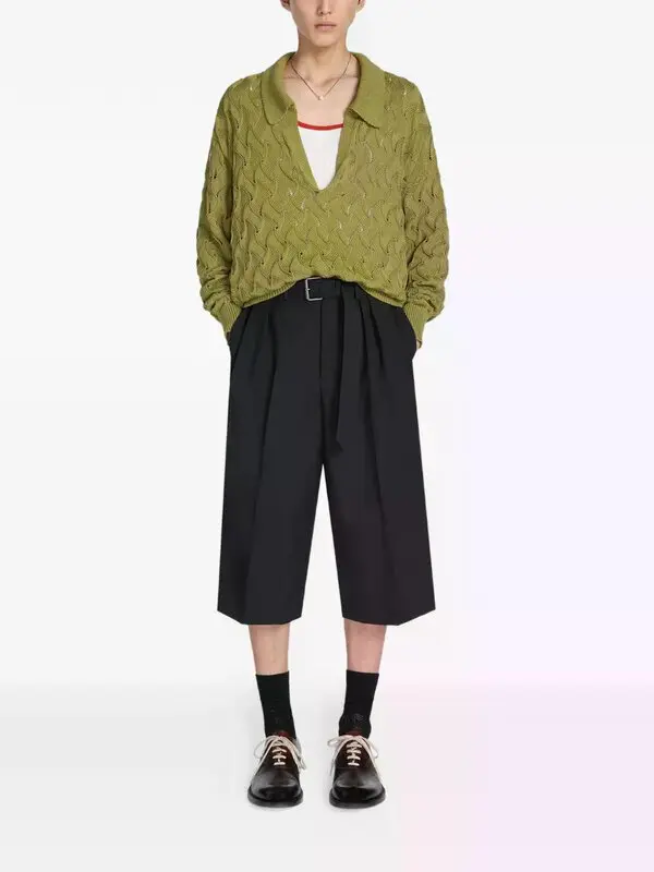 Dries Van Noten Polo-collar Long-sleeve Sweater