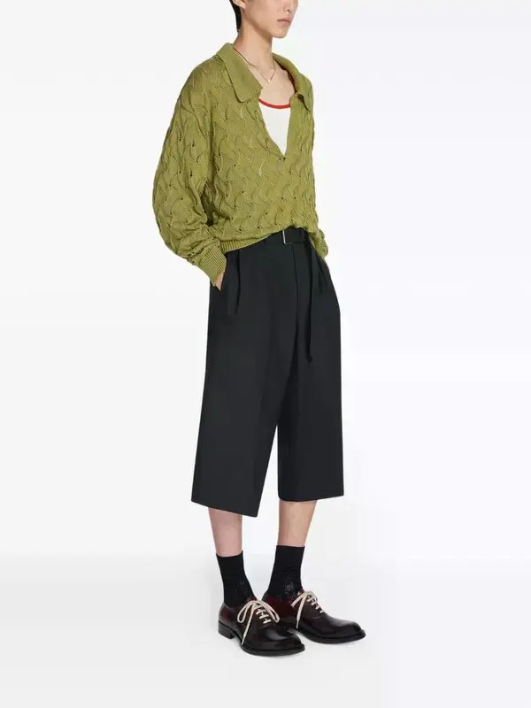 Dries Van Noten Polo-collar Long-sleeve Sweater