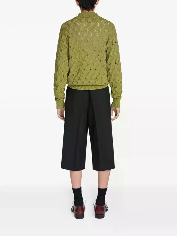 Dries Van Noten Polo-collar Long-sleeve Sweater