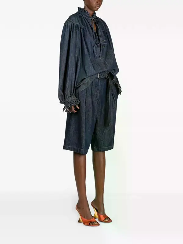 Dries Van Noten Belted Denim Shorts