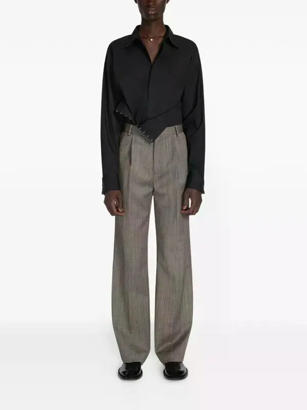 Dries Van Noten Striped Trousers - Grey