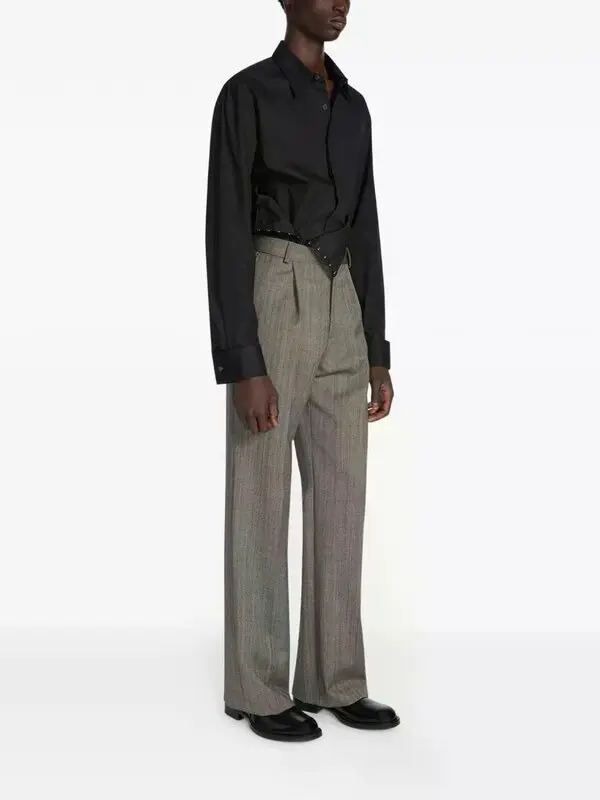 Dries Van Noten Striped Trousers - Grey