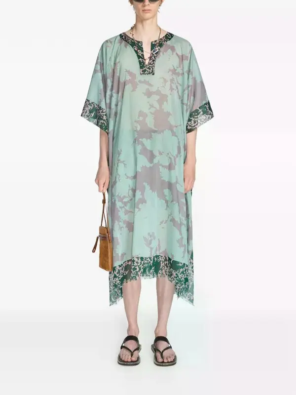Dries Van Noten Printed Kaftan - Blue