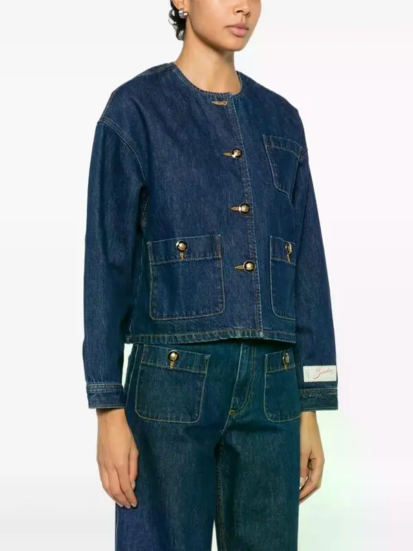 Sandro Button-up Pocket Denim Jacket - Blue