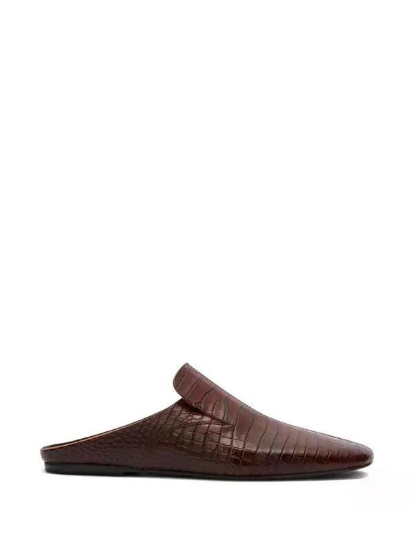 Dries Van Noten Embossed Leather Mules