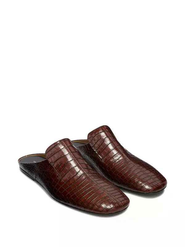Dries Van Noten Embossed Leather Mules