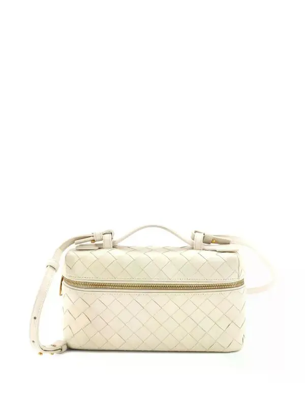 Bottega Veneta Intrecciato Leather Crossbody Bag Vanity Case - Neutrals