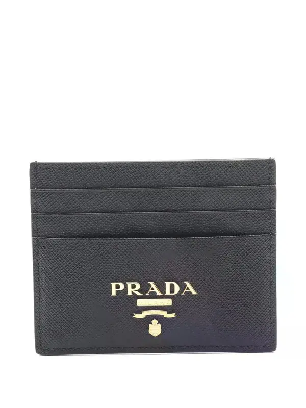 Prada 2020s Saffiano-leather Card Holder - Black