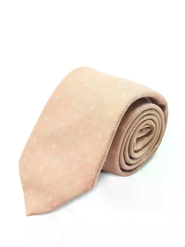 LOUIS VUITTON Monogram Pattern Silk Tie - Neutrals