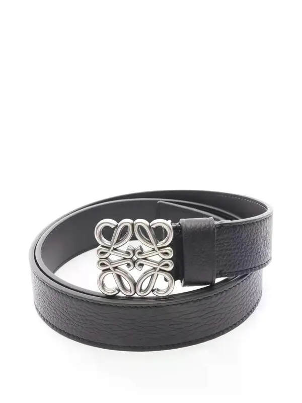 Loewe Anagram Leather Belt - Black
